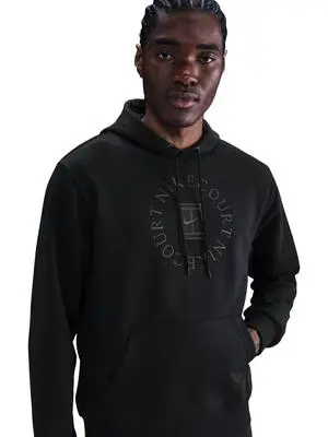 Nike Court Heritage Dri-fit French Terry Tennis Pullover Hoodie - Black