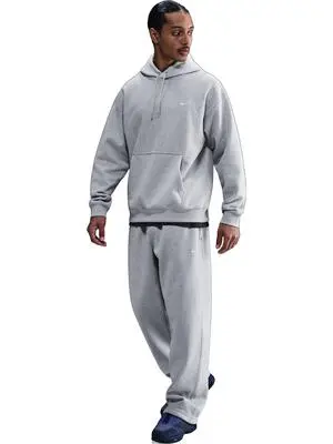 Nike Solo Swoosh Fleece Open-hem Pants - Grey