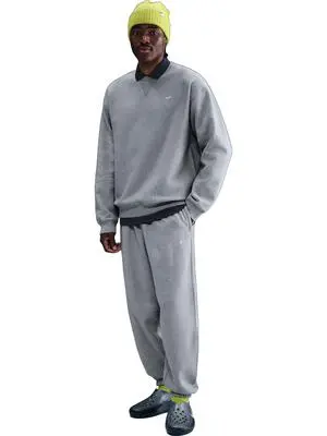 Nike Solo Swoosh Cuffed Fleece Pants - Grey