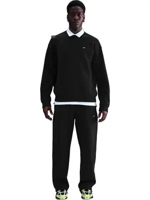 Nike Solo Swoosh Fleece Open-hem Pants - Black