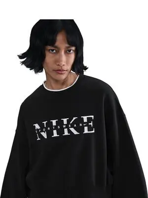 Nike Sportswear Phoenix Fleece Oversized Crew-neck Sweatshirt - Black