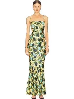 Saloni Renee Long Dress - Lantana Aquatic