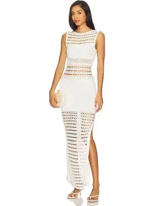 Retrofete Kylan Knit Crochet Dress - White