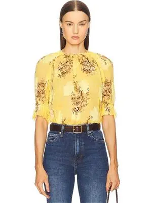 Ulla Johnson Pippa Short Sleeve Blouse - Soleil