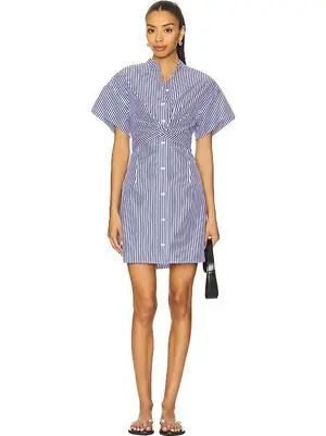 Rag & Bone Gretchen Stripe Poplin Dress - Navy Stripe