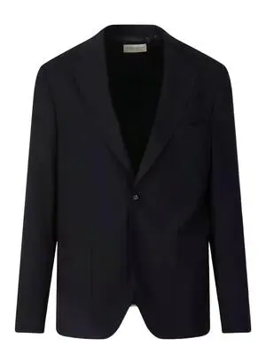 Officine Générale Wool Single-breasted Blazer - Blue