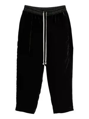 Rick Owens Velvet Drawstring Trousers - Black