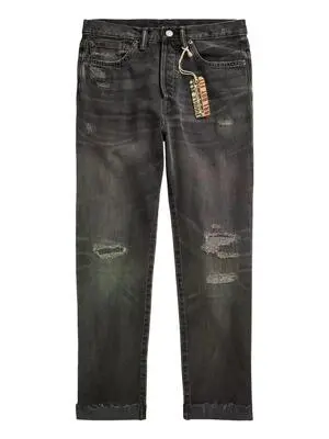 Ralph Lauren Distressed High-rise Jeans - Black