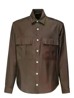 GIULIANO GALIANO Button-flap Pocket Shirt - Brown