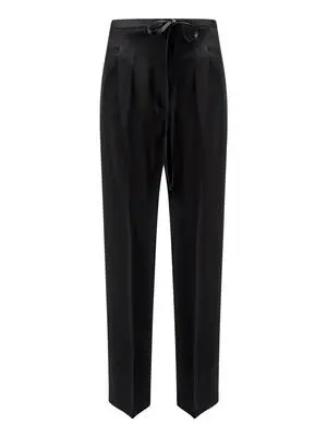 RÓHE Relaxed Satin Trousers - Black