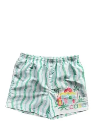 Casablanca Printed Swim Shorts - White