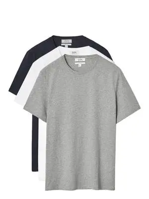 Cos 3-pack Cotton Crew-neck T-shirts - Navy/white