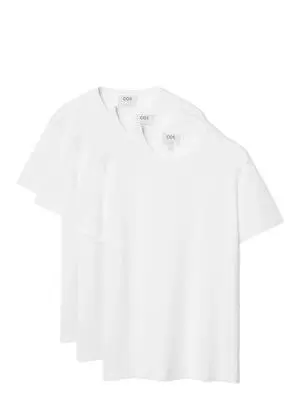Cos 3-pack Cotton Crew-neck T-shirts - White
