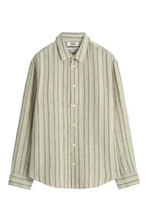 Cos Relaxed Linen Shirt Beige