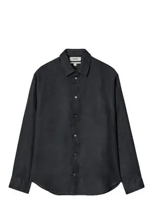 Cos Relaxed Linen Shirt Navy