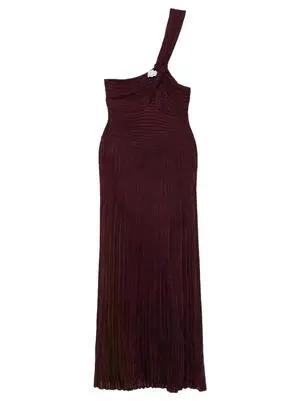 Gabriela Hearst Pleated One-shoulder Maxi Dress - Red