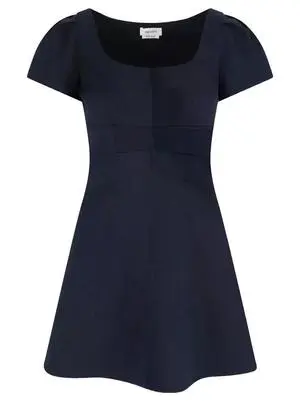 Alexander McQueen Gathered-sleeves Mini Day Dress - Blue