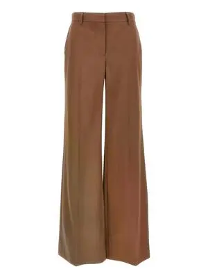 Stella McCartney Pleated Flared Trousers - Brown