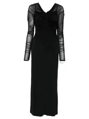 Max Mara Off-shoulder Draped Dress - Black