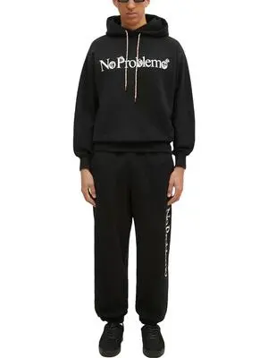 Aries Slogan-print Sweatpants - Black