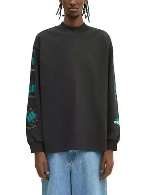 Adidas Cotton Graphic Print Pullover - Black