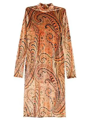 Etro Paisley-print Midi Dress - Neutrals