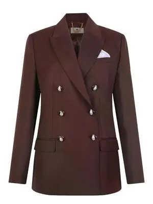 Elisabetta Franchi Double-breasted Blazer - Brown