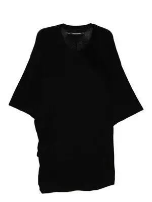 JULIUS Draped T-shirt - Black