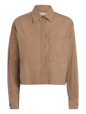 Max Mara Wool Crinkled Overshirt Beige
