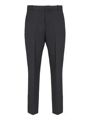 Balmain Wool Slim Tailored Trousers - Black