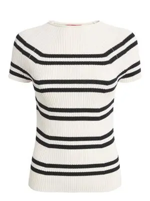 Max & Co. Stripe Short-sleeve Sweater - White