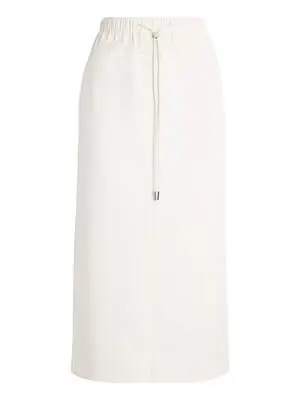 Max & Co. Cotton-blend Jersey And Canvas Midi Skirt - White