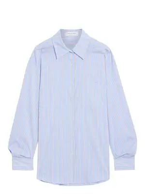 SOLID & STRIPED The Jancy Striped Cotton-Blend Poplin Shirt