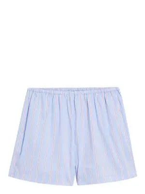 SOLID & STRIPED The Loretto Striped Cotton-Blend Poplin Shorts