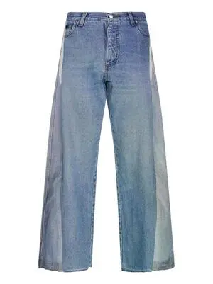 E.L.V. DENIM Maya Panelled Frayed Jeans - Blue