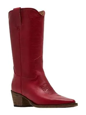 Steve Madden Albany Boots Red Leather
