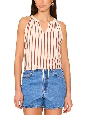 Vince Camuto Tie Neck Top - Chili