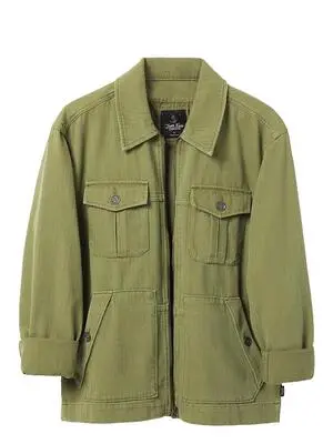 Junk Food Clothing Utility Twill Shacket - Army Green