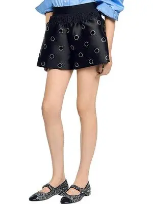 Sandro Rhinestone Embellished Shorts - Black