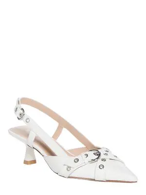 STUART WEITZMAN Supermoto Slingback Pumps Cream