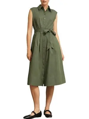 HOBBS LONDON Veronica Shirt Dress - Sage Green