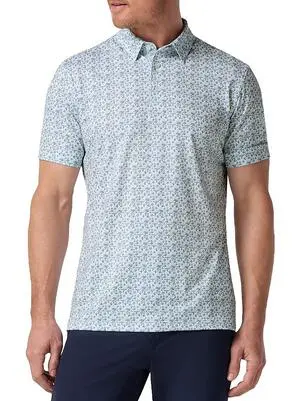 MIZZEN+MAIN Versa Short Sleeve Polo White Dallas Mosaic
