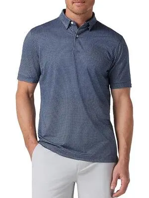 Mizzen+main Halyard Short Sleeve Polo - Navy Geo Twill