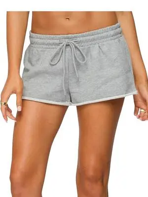 EDIKTED Pacific Coast French Terry Sweat Shorts - Gray Melange