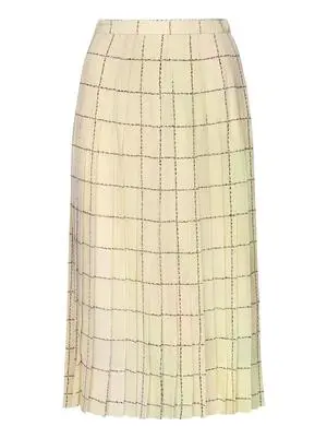 LORO PIANA Clea Pleated Silk Midi Skirt