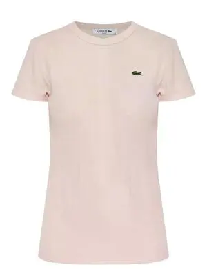 Lacoste Logo-patch Crew-neck T-shirt - Pink