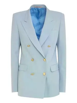 Tagliatore Double-breasted Blazer With Gold Buttons - Blue