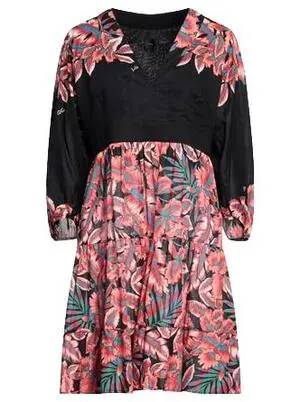 Pinko Floral-print Mini Dress - Black