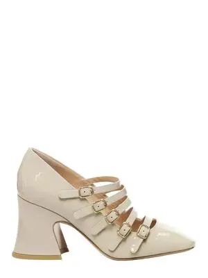 Chloé 80mm Janis Buckle-fastening Flared-heel Pumps - Neutrals