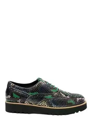 HOGAN Snakeskin Platform Brogue Boots